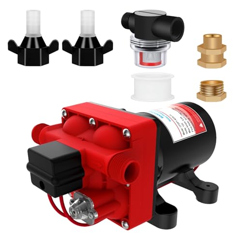 42 Series 12V 5.5GPM 55PSI Diaphragm Pump with Bypass for Reduced ...