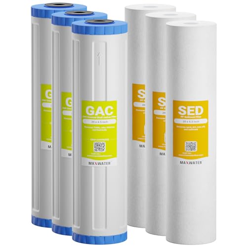 (6 Pack) BB Water Filters GAC Coconut Carbon & Melt-Blown Polypropylene ...