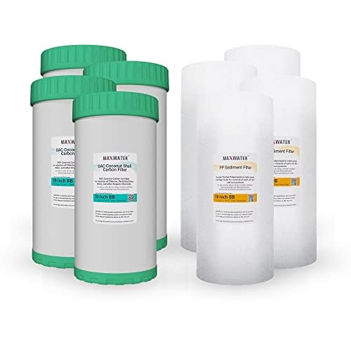 (8 Pack) 10" BB Whole House Water Filters GAC Carbon & Melt Blown ...