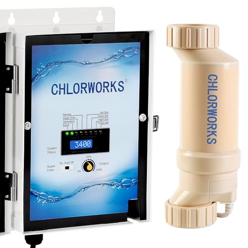 CHLORWORKS Salt Chlorine Generator- Salt Water Pool Chlorinator System ...