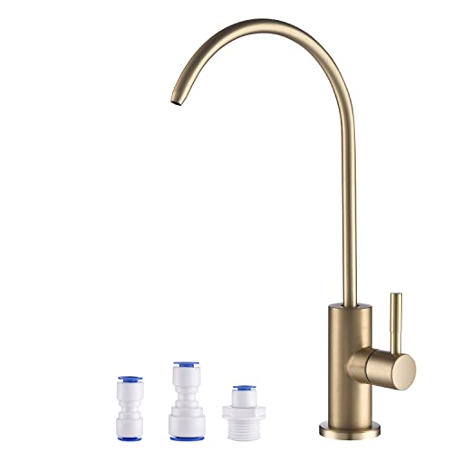 DEOKXZ Brushed Gold Drinking Water Filter Faucet for Kitchen Sink ...