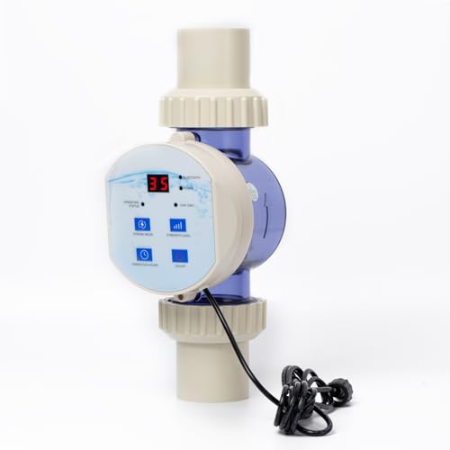 EcoPooluxe LC-100 Salt Chlorinator,10g/h Salt Chlorine Generator with ...