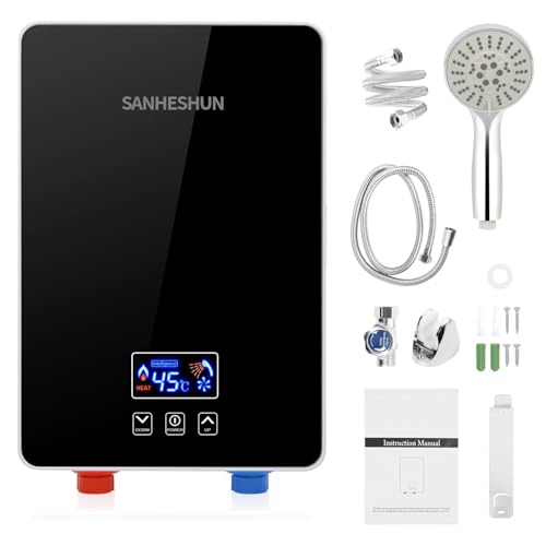 Electric Tankless Water Heater, 6000W 220V Instant Hot Water Heater ...