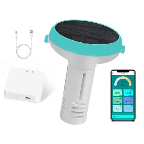 Floating Digital Water Quality Tester – 7-in-1 Smart Pool Water Monitor ...