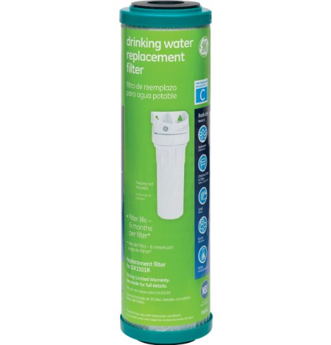 GE FXUVC Drinking Water System Replacement Filter, White and aqua, 9.75 ...