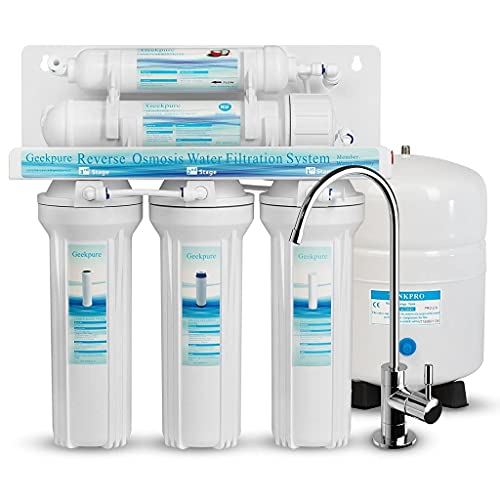 Geekpure 5-Stage Reverse Osmosis Drinking RO Water Filter System-75GPD ...