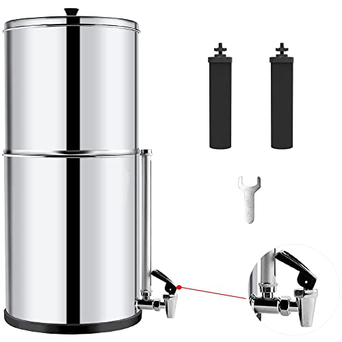 Gravity-Fed Water Filter System with 2 Black Purification Elements NSF ...