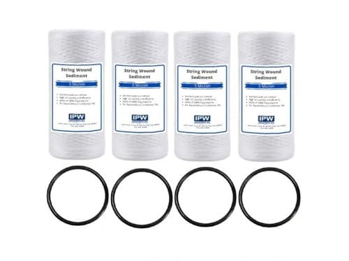IPW Industries, Inc. - (PC40-P) 5 Micron String Wound Sediment Filter with O-Rings - 10" X 4.5 ...