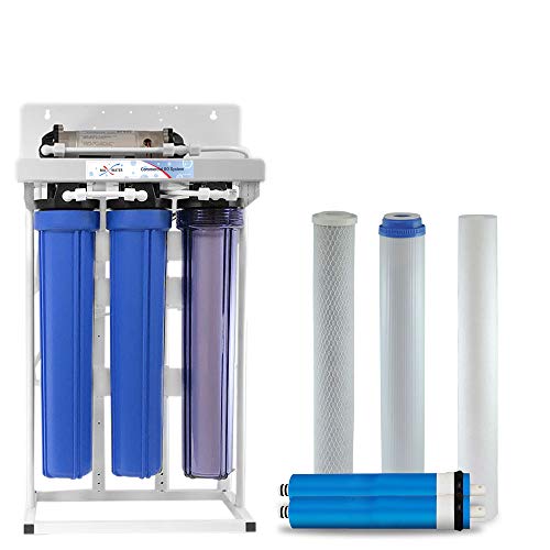 Max Water 400 GPD Commercial Reverse Osmosis System with Booster Pump ...
