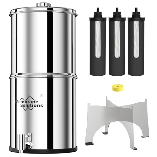 Membrane Solutions Stainless Steel 2.25G Gravity Water Filter ...