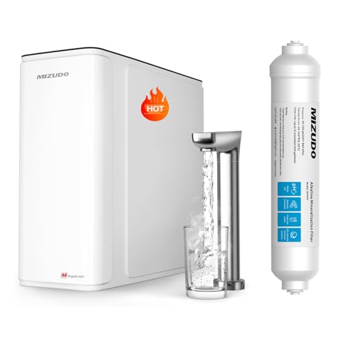 Mizudo 800GPD Megaflo Hot Reverse Osmosis System with Alkaline Under Sink Water Filter, Hot ...