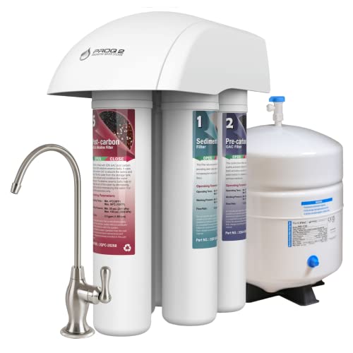 ProQ2 Alkaline Reverse Osmosis System Under Sink, 5 Stage RO w/Brushed ...