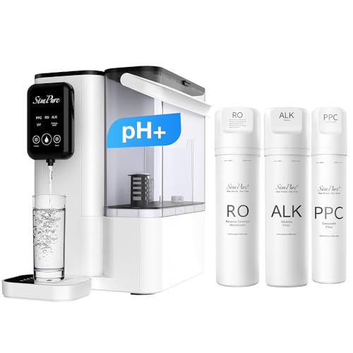 SimPure Y9T Countertop RO Water Filter System, 3 Pre-Installed Filters+ ...